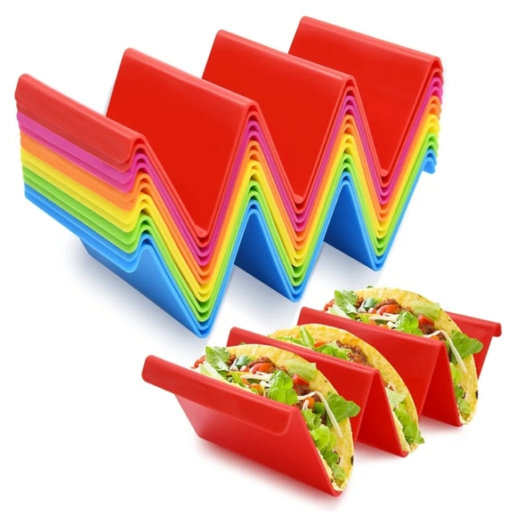 Amazon | Kitchen | Nib Amazon Taco Holder Set Large Colorful Taco Tray ...